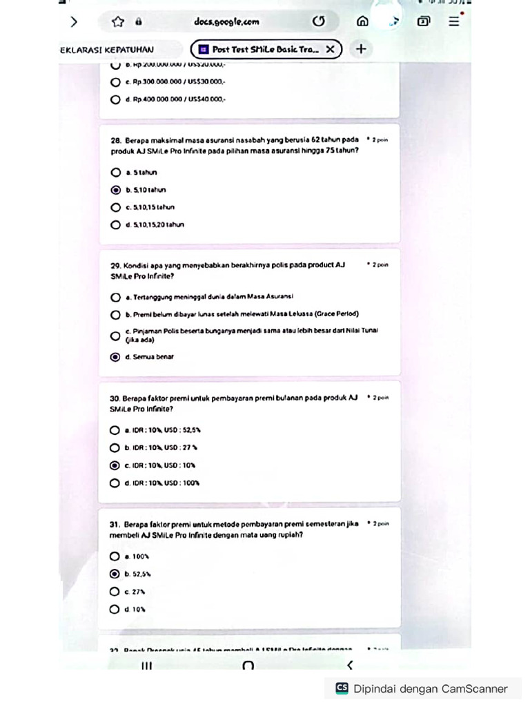 Kisi SBT Terbaru | PDF
