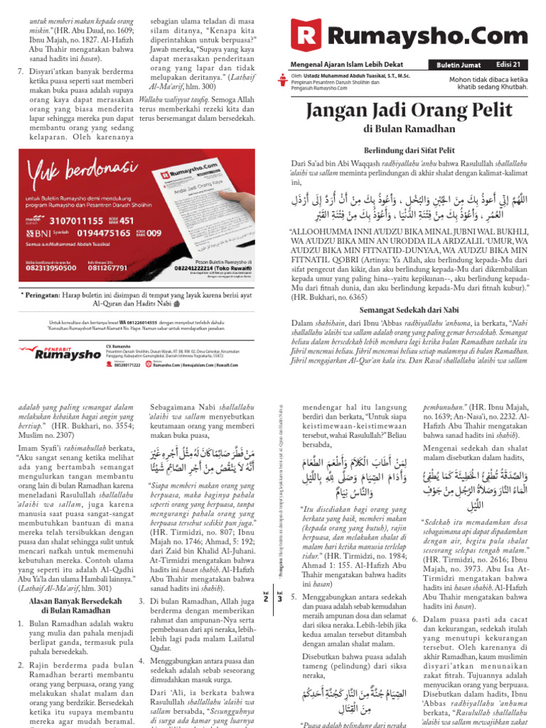 Buletin Jumat Rumaysho 21 | PDF