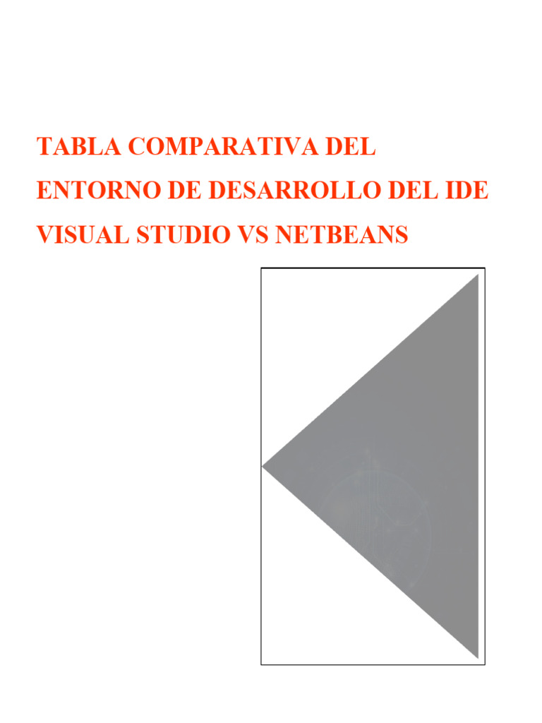 Tabla Comparativa Del Entorno de Desarrollo Del Ide Visual Studio Vs Netbeans | PDF | Entorno de ...