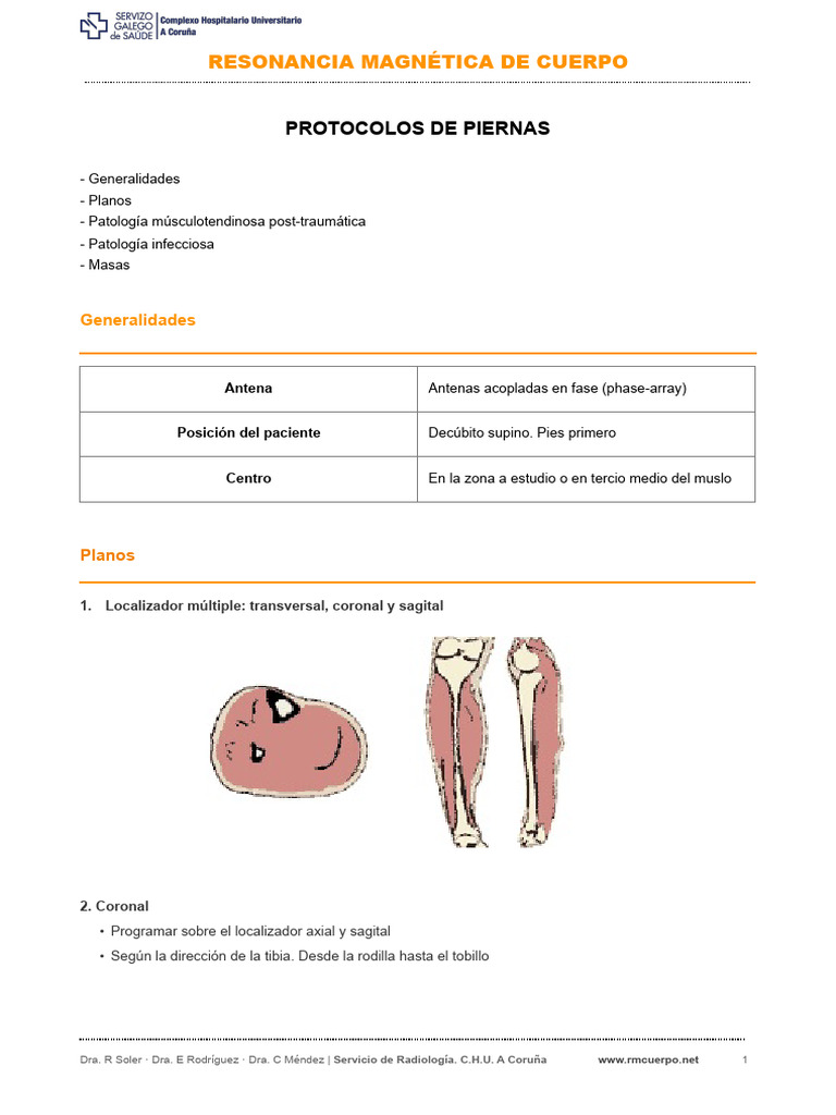 Protocolo RM Piernas | PDF