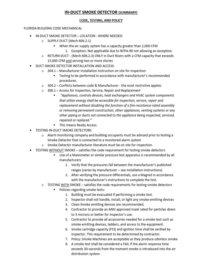 Duct Smoke Test | PDF | Duct (Flow) | Smoke