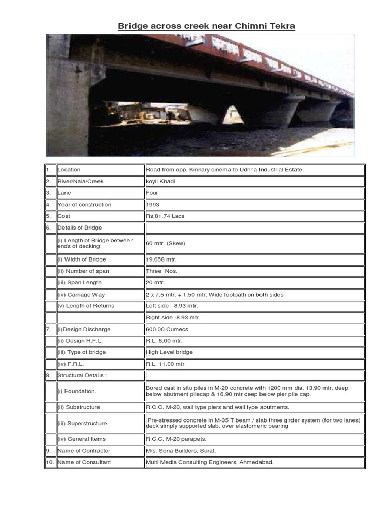 Bridge Across Creek in Surat 3 | PDF