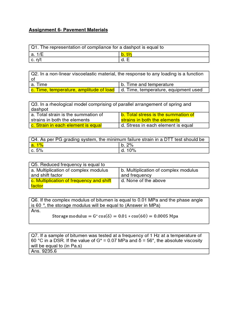 Week-6 Solution | PDF | Viscoelasticity | Building Engineering