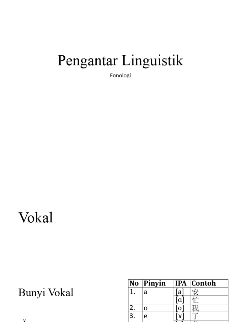 Fonologi (Vokal) | PDF