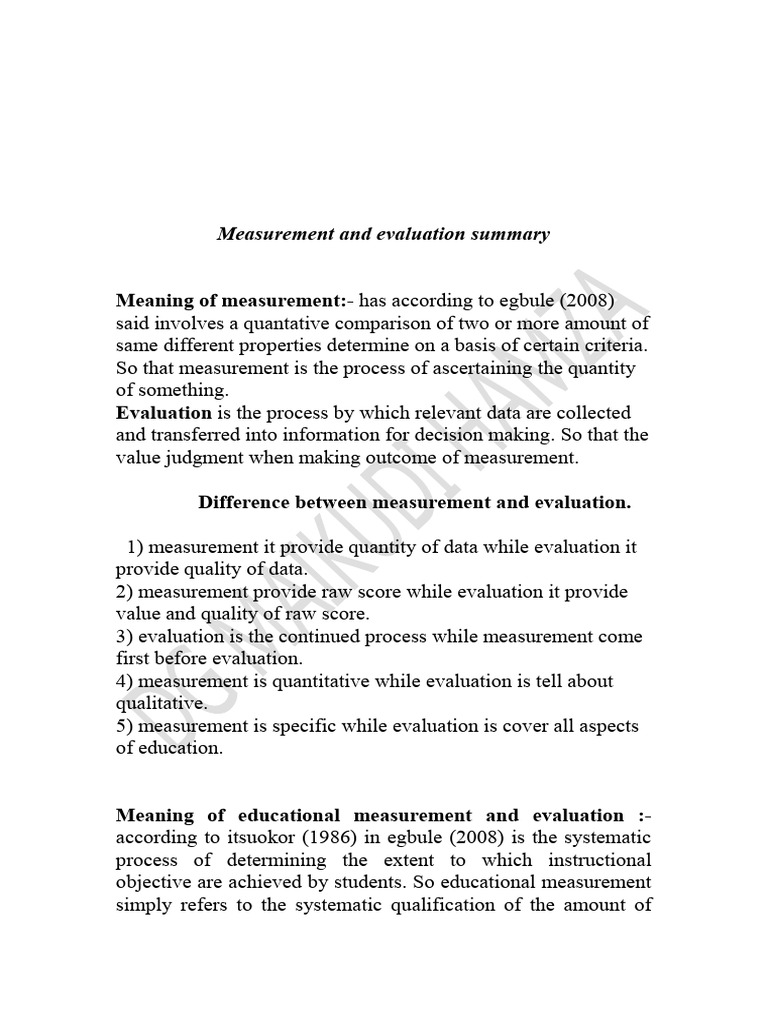 Test & Measurement Summary | Download Free PDF | Validity (Statistics ...