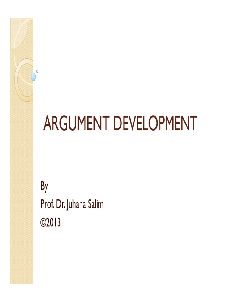 Argument Development | PDF | Argument | Methodology