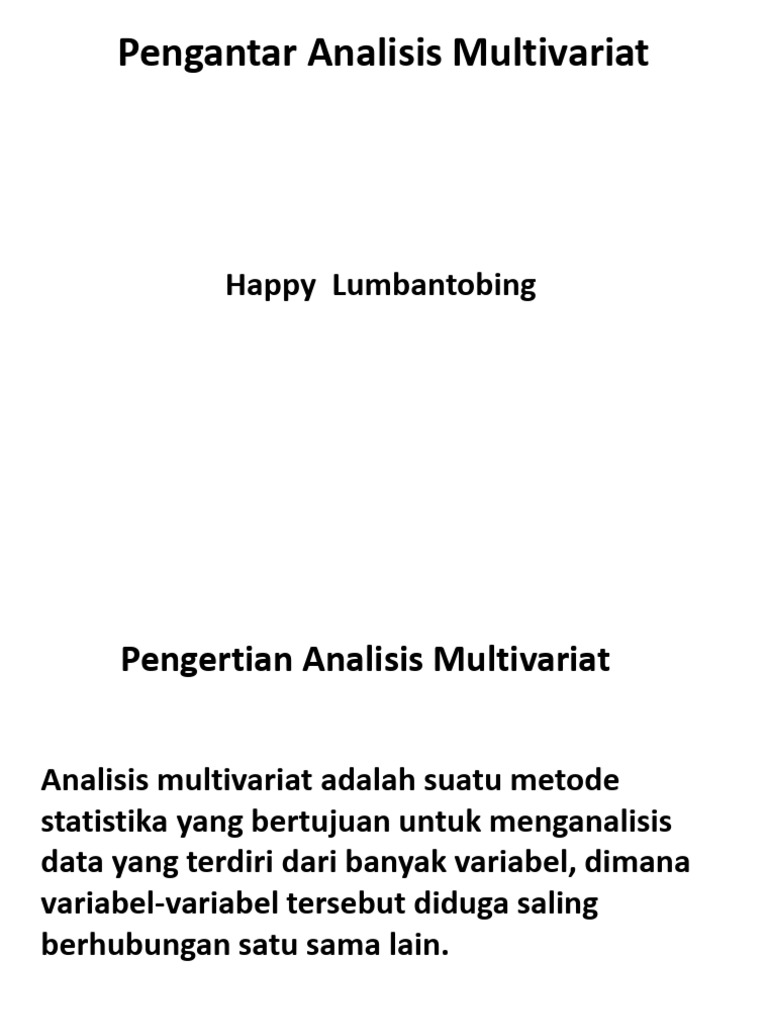 Analisis Multivariat | PDF