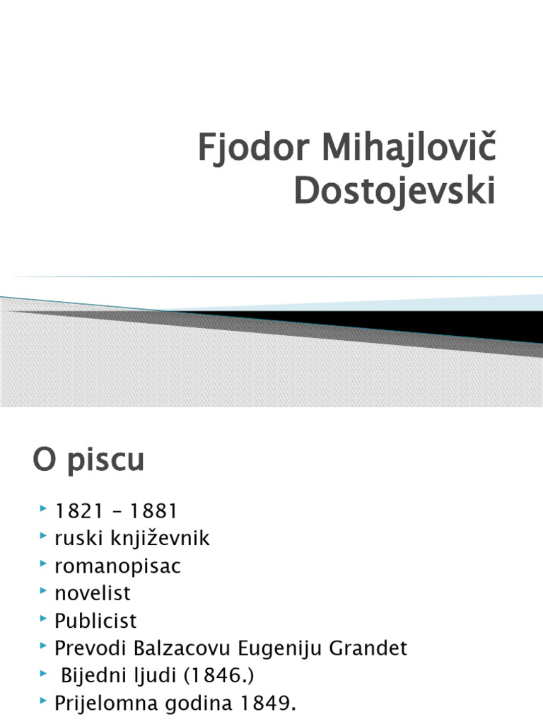 Fjodor Mihajlovič Dostojevski | PDF