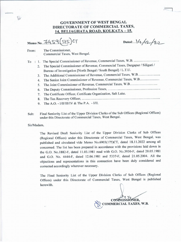 Final Seniority List of UDC of The Sub Offices | PDF