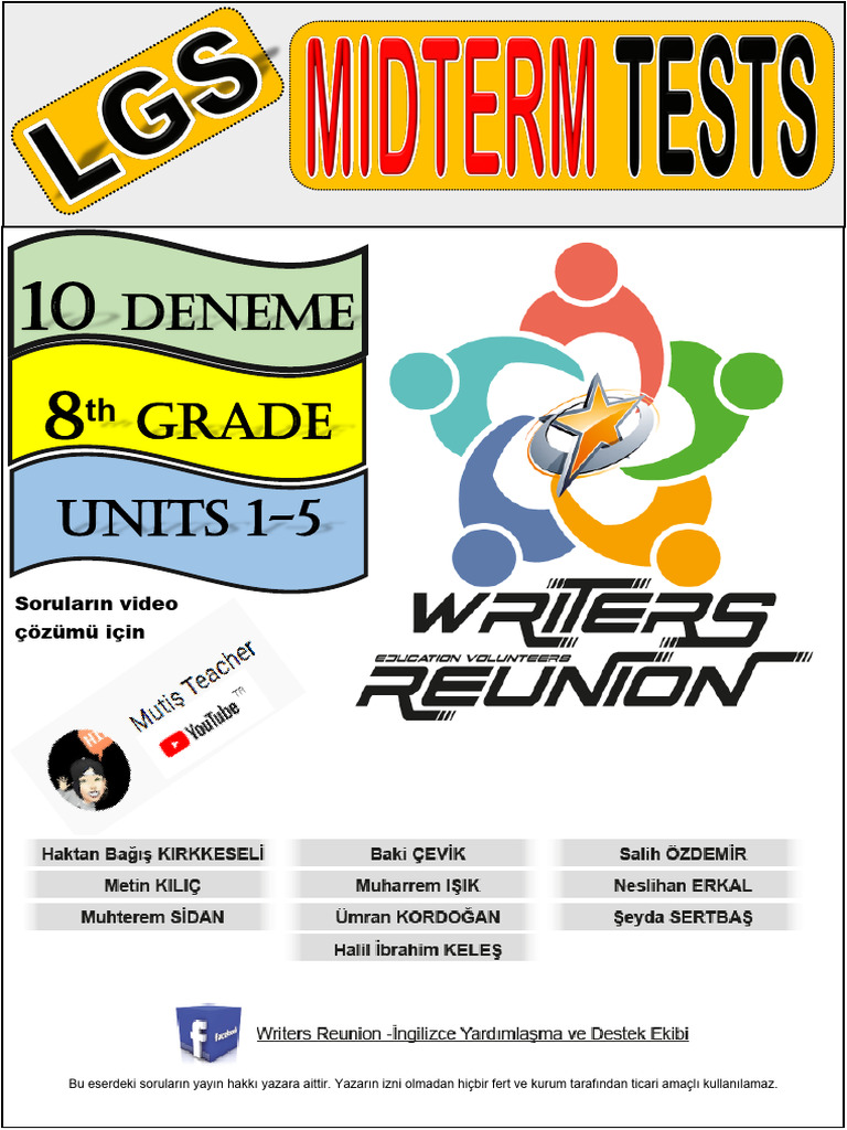 8th Grade English Midterm Practice | PDF | Meal | Social Networking Service