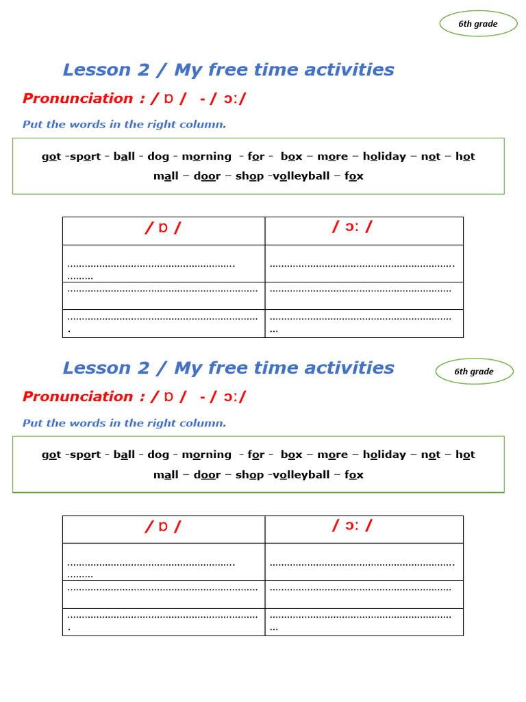 Lesson 2 Pronunciation | PDF