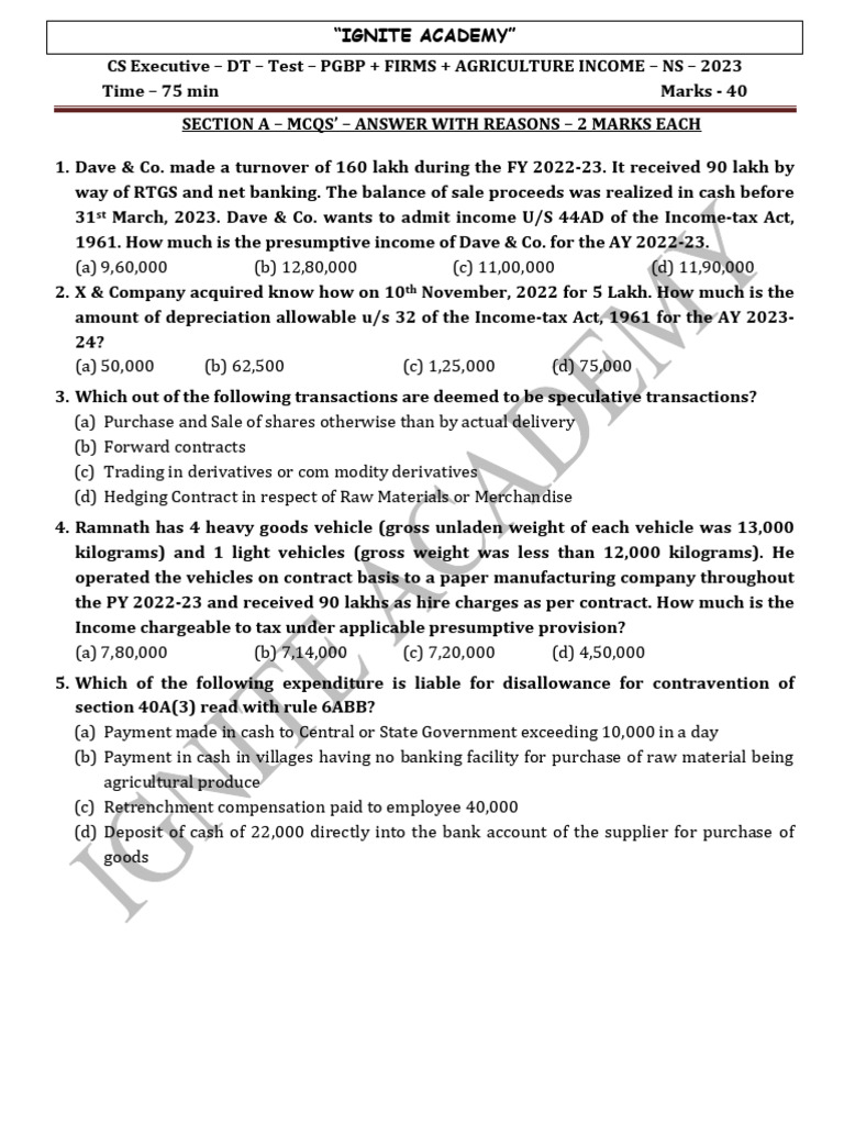 DT - Test 2 - D23 - NS | Download Free PDF | Expense | Economies