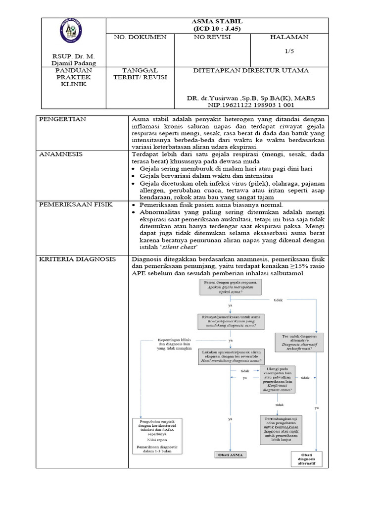 Panduan Diagnosa dan Terapi Asma Stabil | PDF