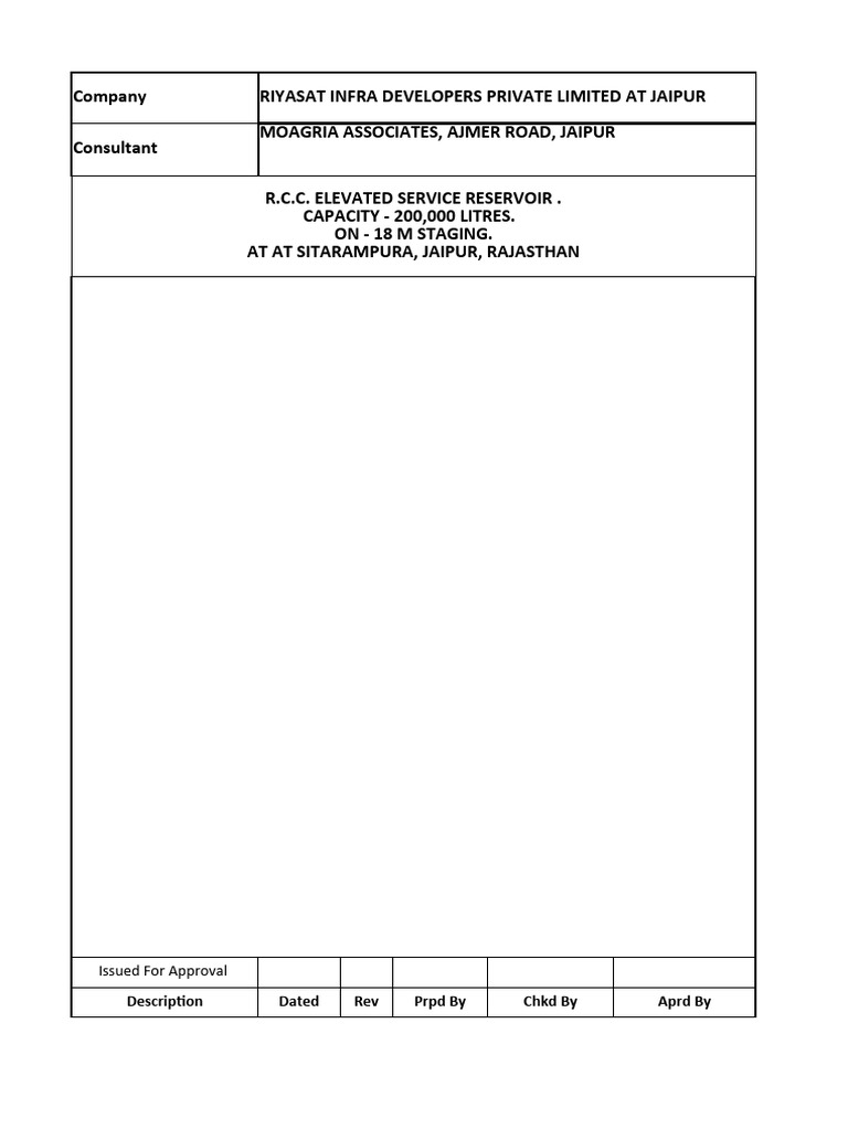 Intze Tank- 200kL design 18M STAGING_FINAL | PDF
