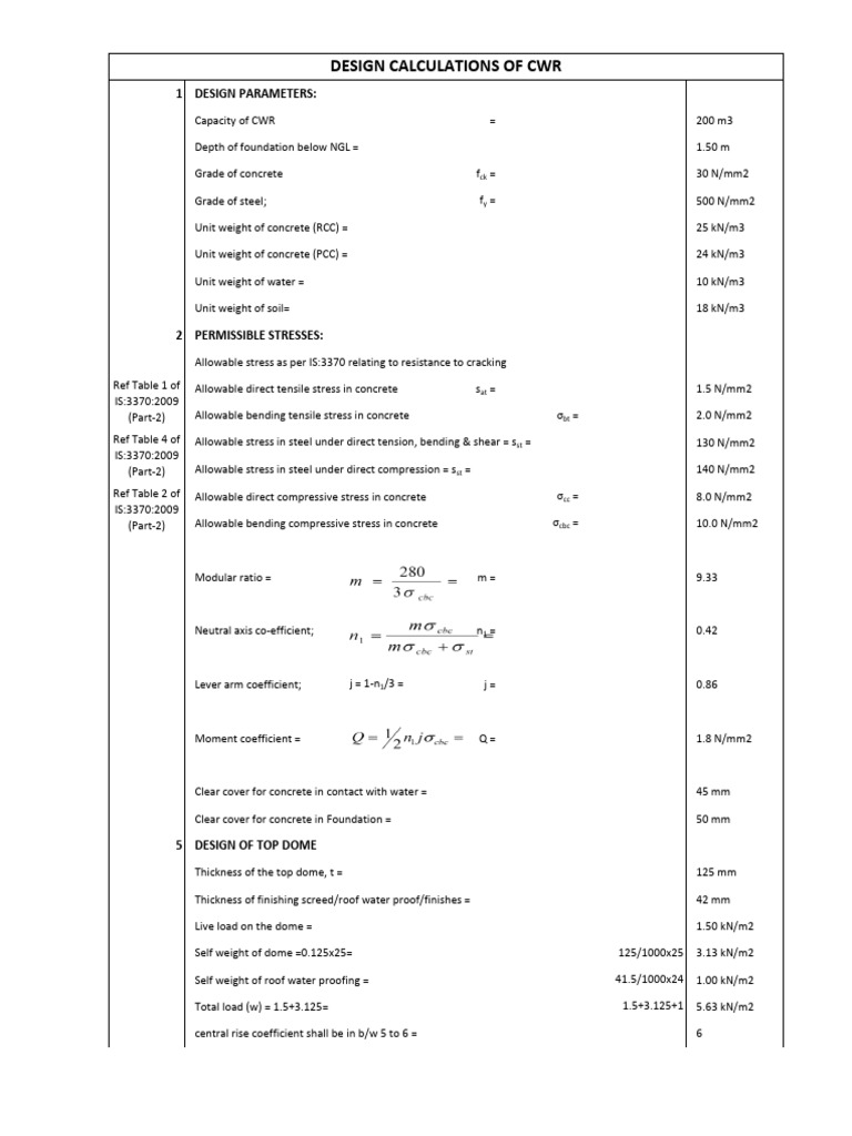 Design of 200KL CWR | PDF | Bending | Concrete