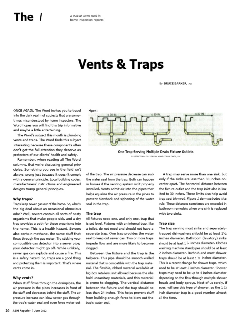 Plumbing Dangers Vents Traps | PDF | Plumbing | Environmental Science