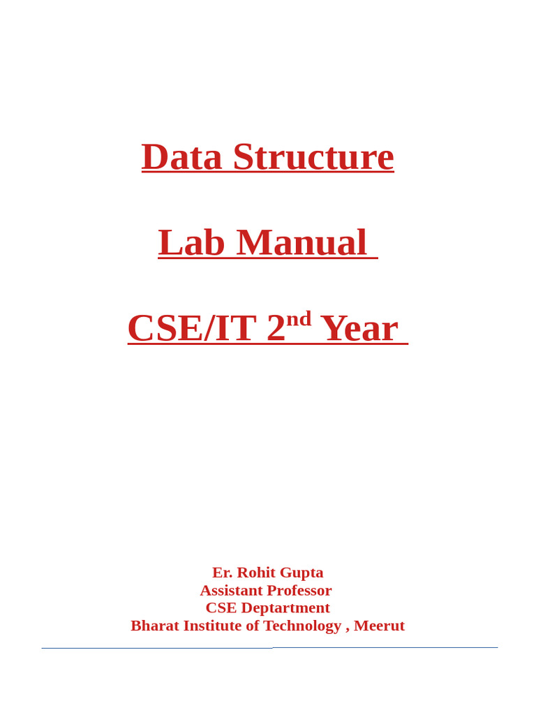 Data Structure Lab Manual | PDF Data Structure Lab Manual | PDF
