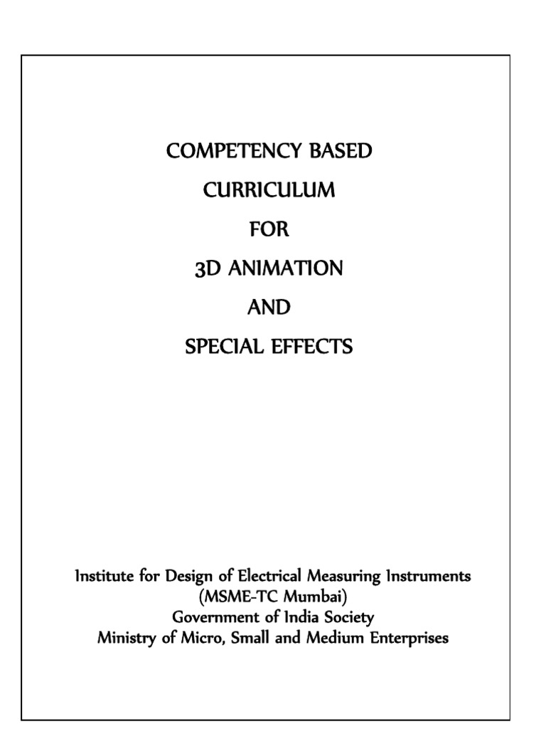 Curriculum of 3 D Animation and Special Effect | PDF | Image Editing ...