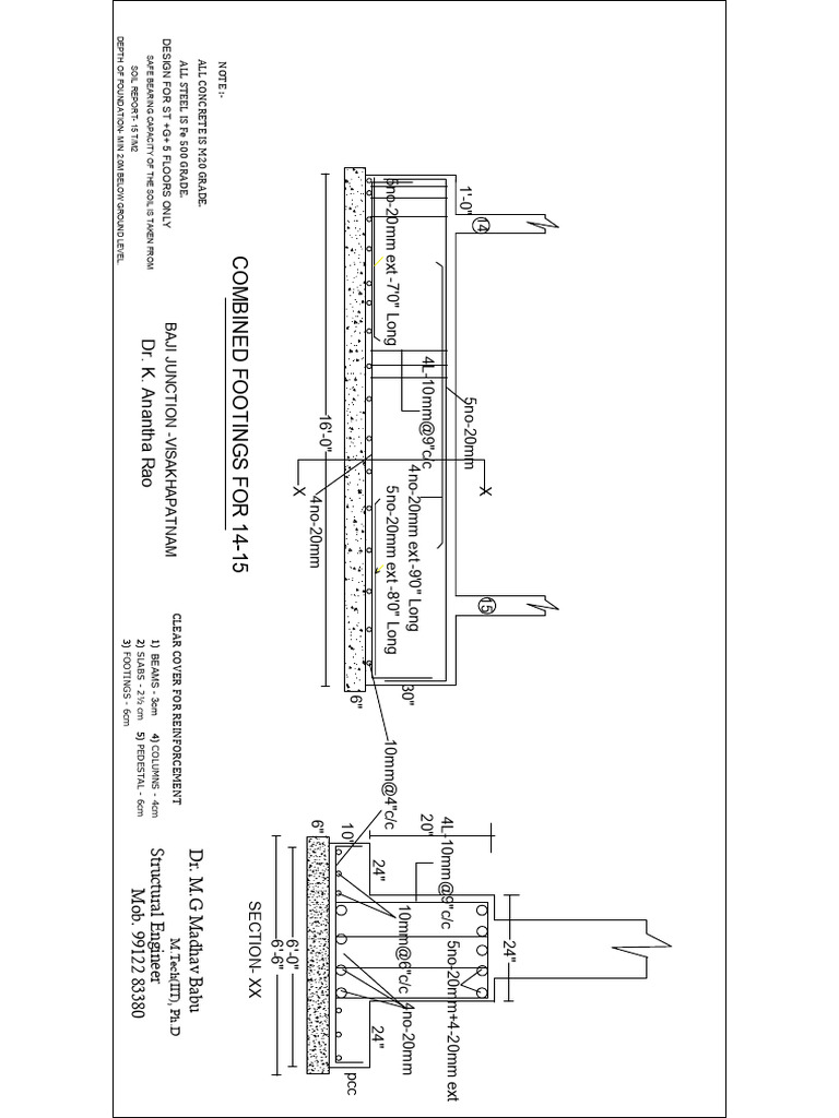 Hospital Section Column 14 15 | PDF | Foundation (Engineering) | Building Engineering