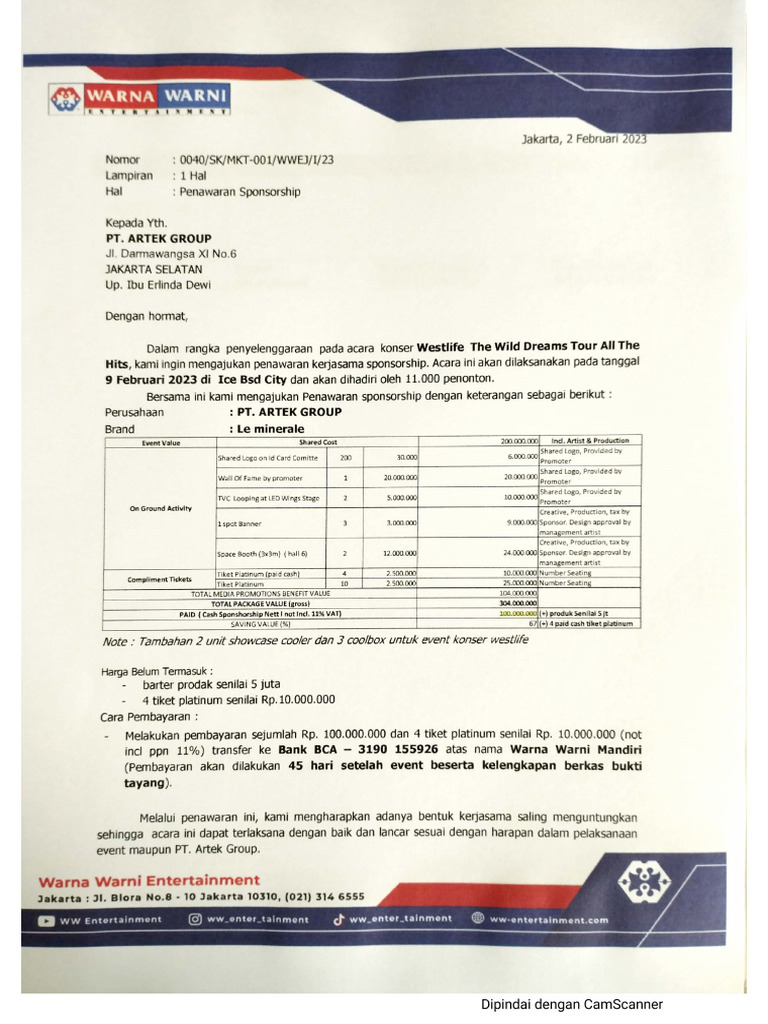 Approvel Sponsorship LEMINERAL | PDF