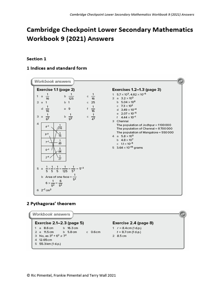 Cambridge Lower Secondary Maths 9 Answers | PDF | Mathematics | Area