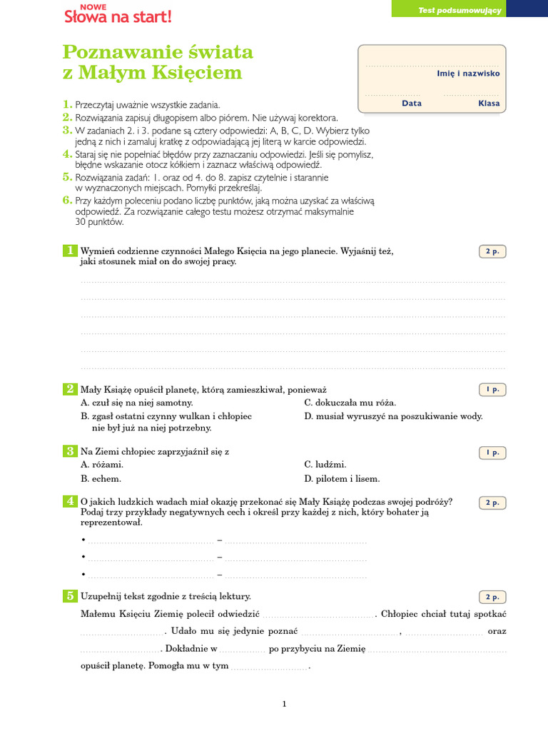Test Z Lektury Maly Ksiaze Cytaty Na Chrzest Polski Youtube To Mp4
