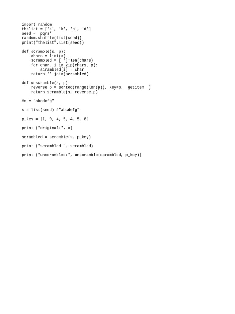 Code For Scrambling | PDF