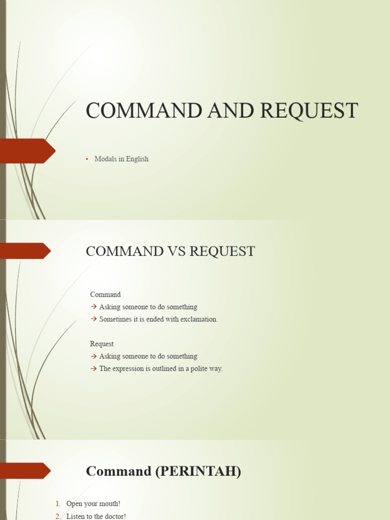 Command and Request, Modals (1) Bhs Inggris | PDF