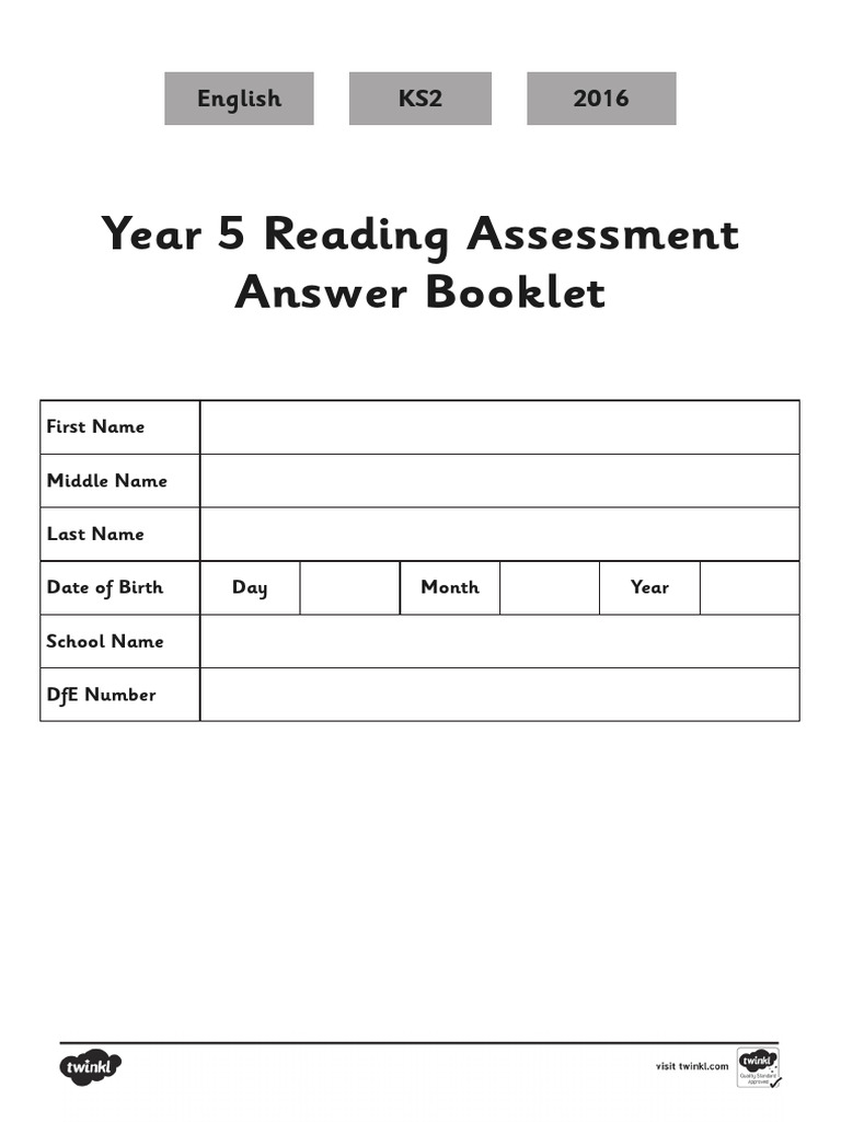Year 5 Reading Assessment Overview | PDF
