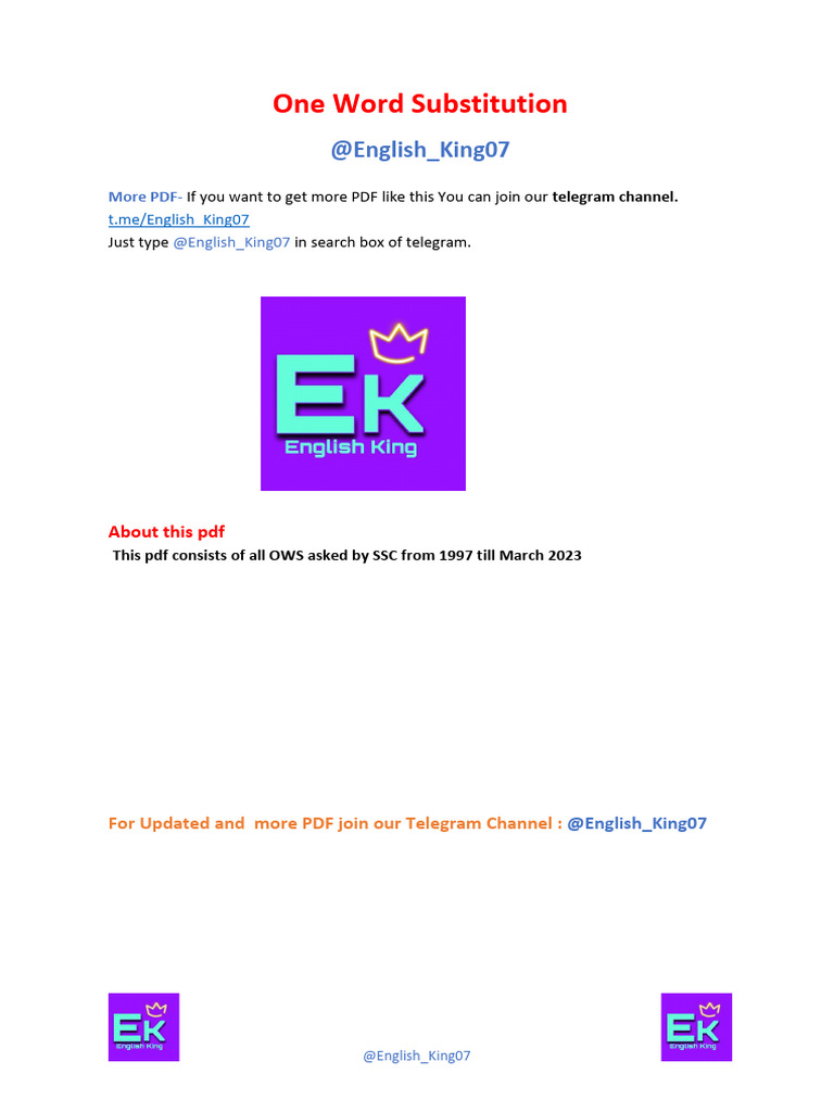 OWS-English King | PDF