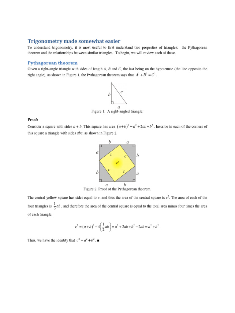 Trigonometry Made Somewhat Easier Pdf Trigonometric Functions