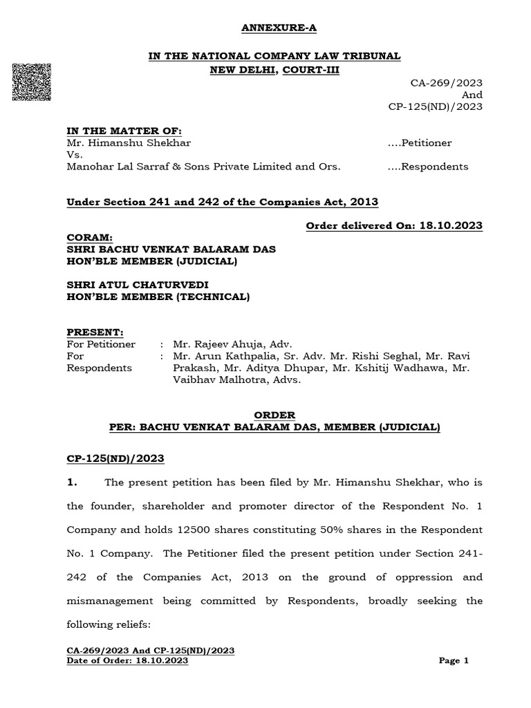 NCLT Order Final | PDF