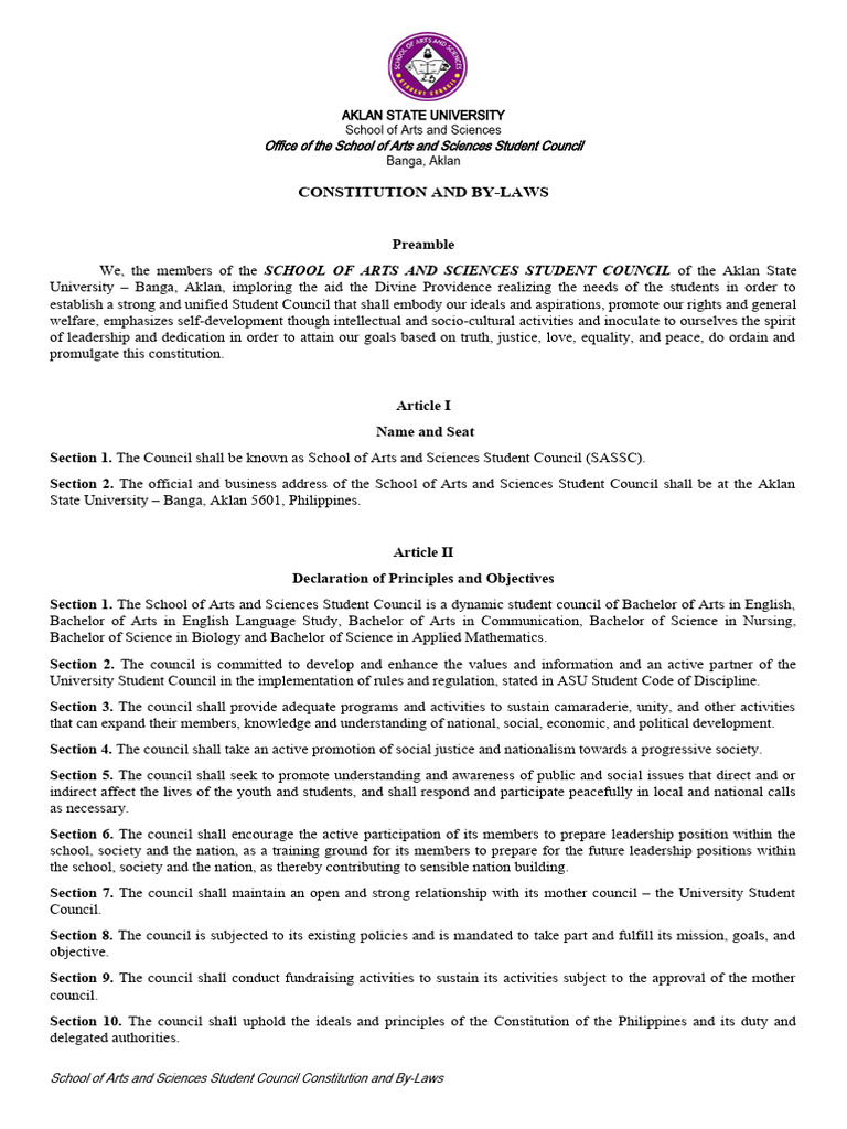 Student Council Constitution | PDF