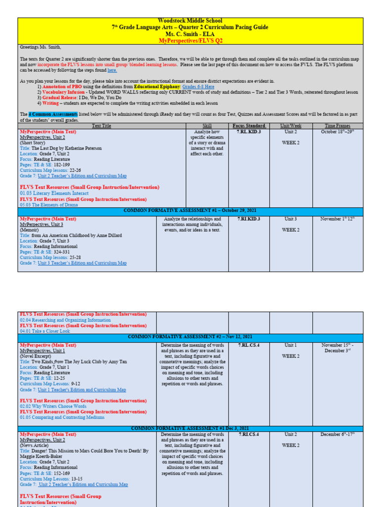 7th Grade - Q2 ELA | PDF | Curriculum | Behavior Modification