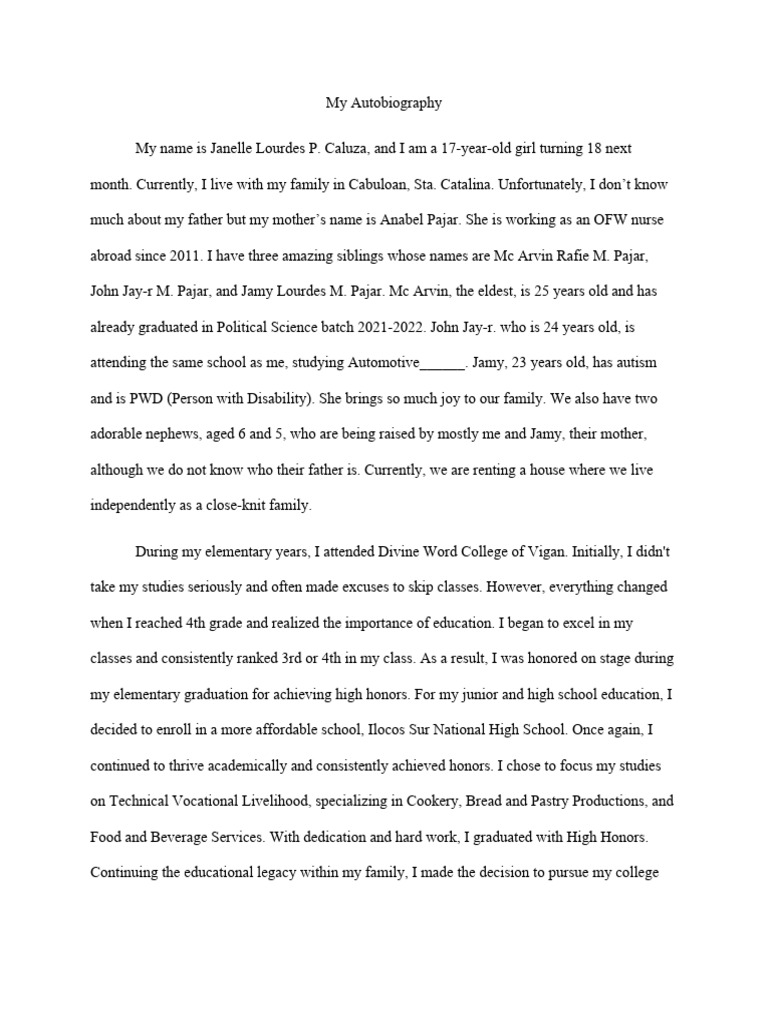 My Autobiography | PDF