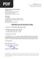 Sample Manufacturer Certificate | PDF | Technology & Engineering