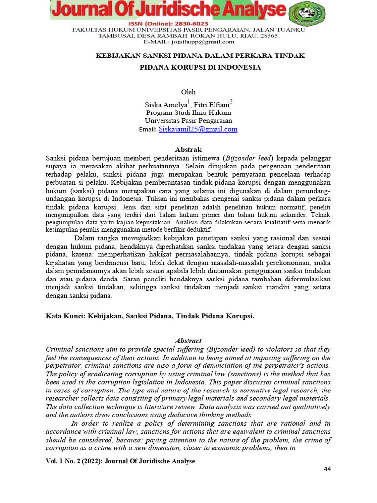 Sanksi Tipikor | PDF