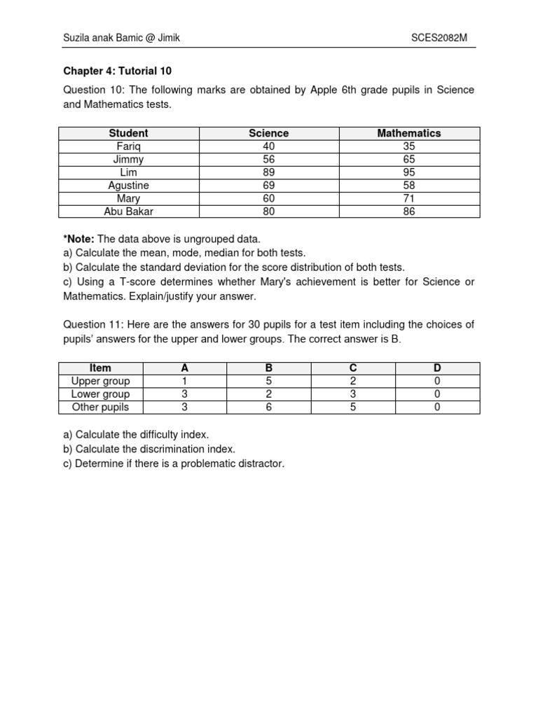Edited - Chapter 4 Tutorial 10 | PDF