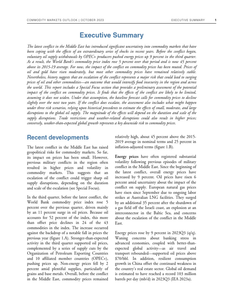 CMO October 2023 Executive Summary | PDF