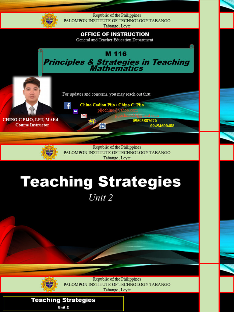 Unit 2 Teaching Strategies | PDF | Teaching Mathematics | Learning