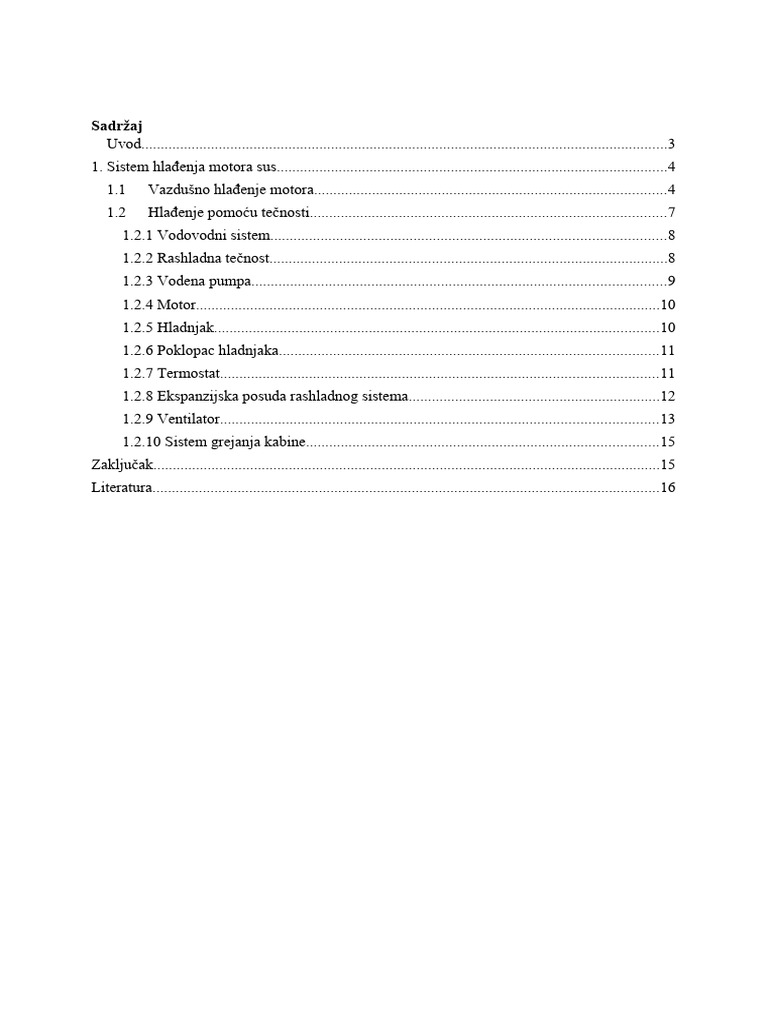 Sistem Hlađenje Motora Sus | PDF
