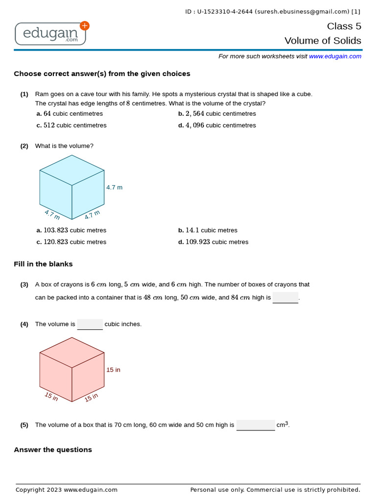 Grade5 1523310 4 2644.q | PDF | Volume | Geometric Shapes