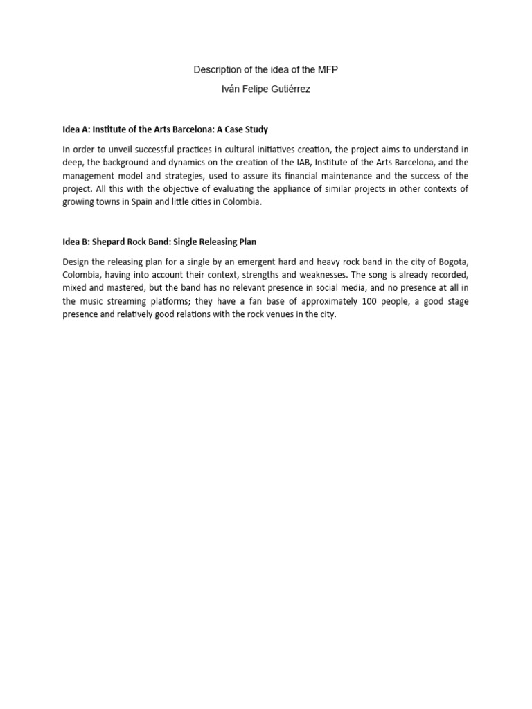 Description of The Idea of The MFP | PDF