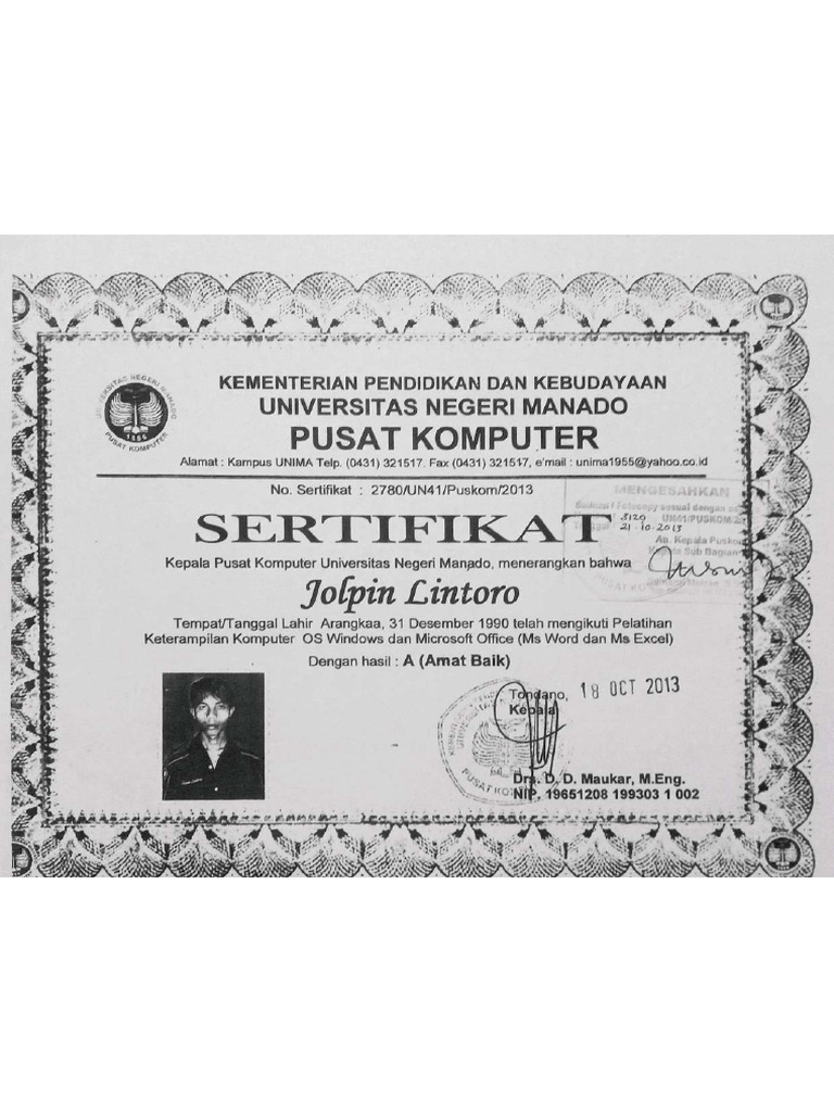 Sertifikat Komputer- | PDF