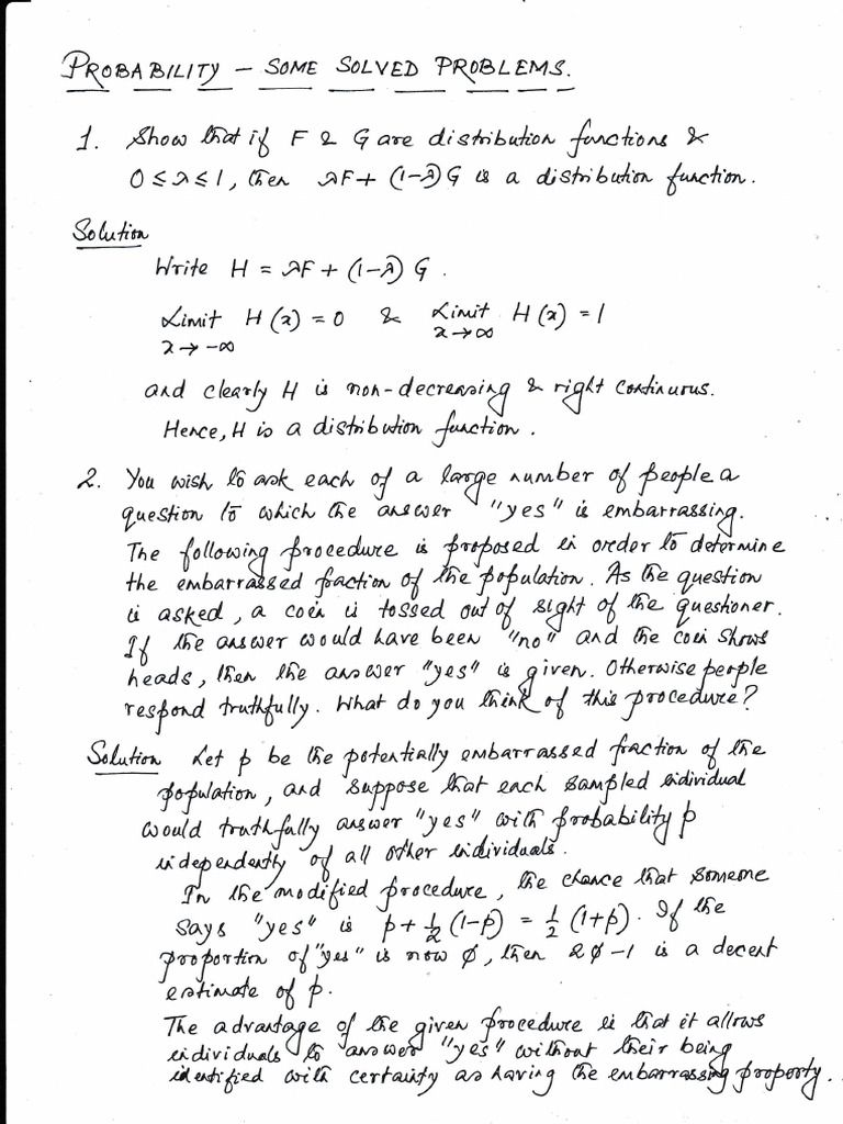 Probability - Solved Problems - 1 Nirmaan Sir | PDF