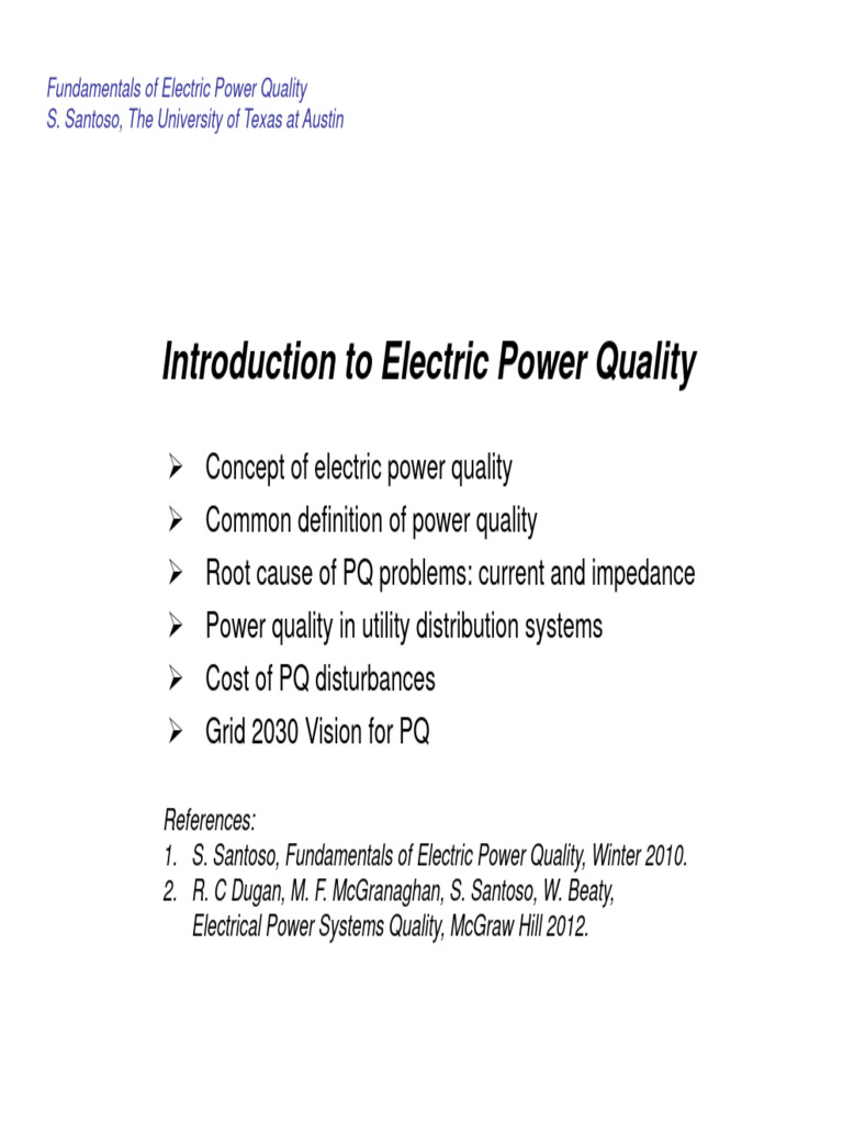 Module 1 - Introduction To Electric Power Quality | PDF