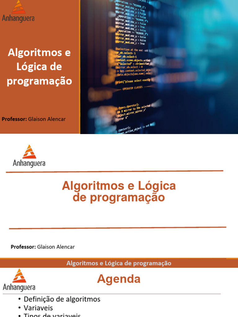 Logica - Programacao - Mod01 - Aula - 02 | PDF | Algoritmos | Lógica ...