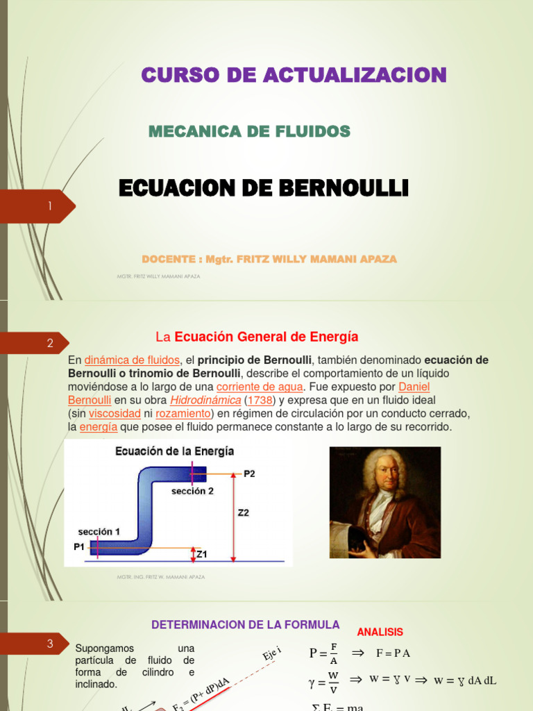 Ecuacion de Bernoulli | PDF | Dinámica de fluidos | Viscosidad