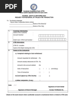 ATM Card Maintenance Request Form | PDF | Automated Teller Machine ...