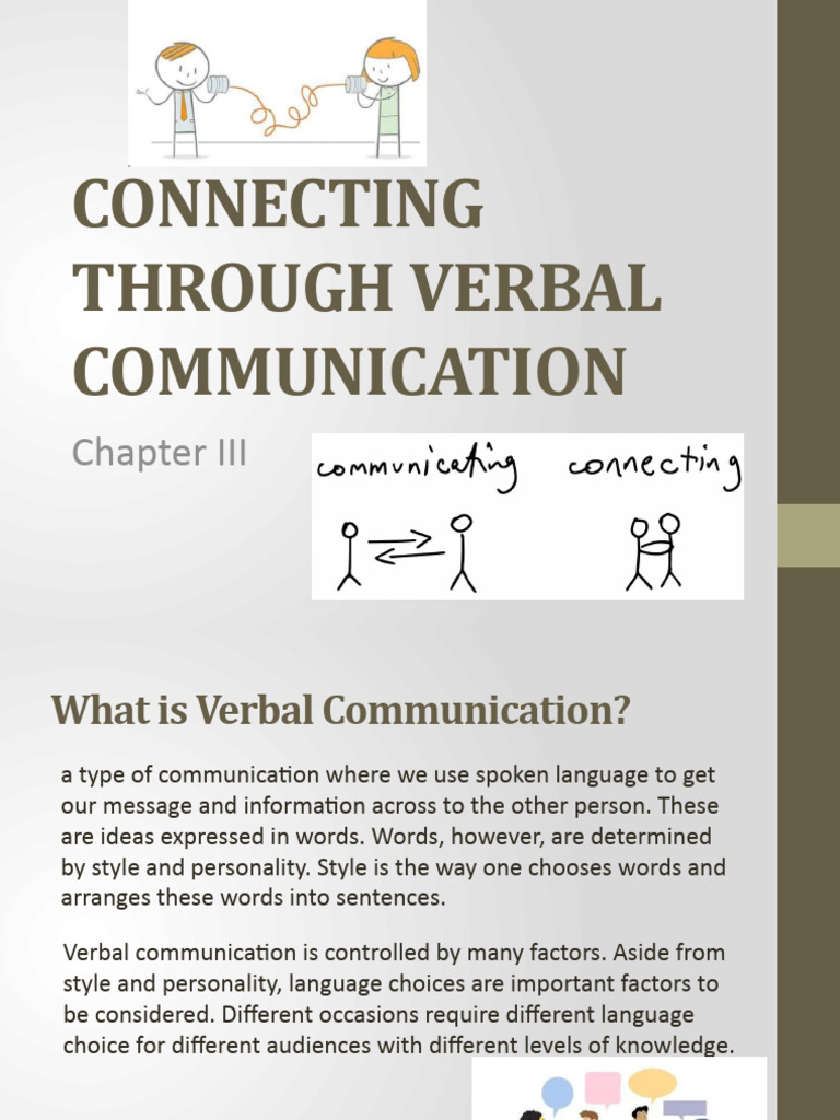 Connecting Through Verbal Communication | PDF | Communication | Linguistics